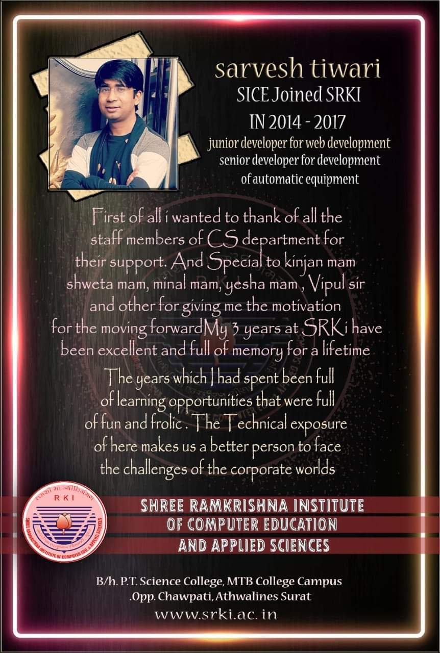 Welcome to Shree Ramkrishna Institute of Computer Education and Applied ...